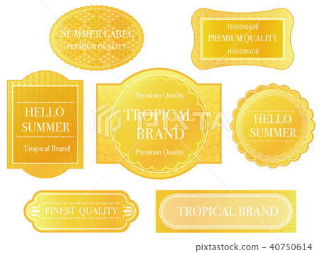 Set of yellow labels - Stock Illustration [40750614] - PIXTA