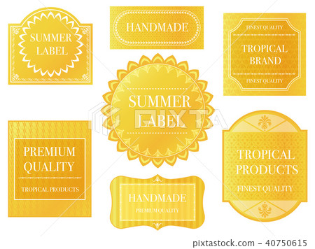 Set of yellow labels - Stock Illustration [40750615] - PIXTA