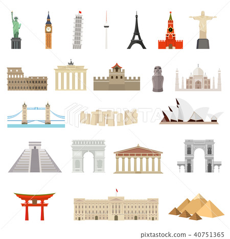 Countries of the world. Architecture, monuments. - Stock Illustration ...