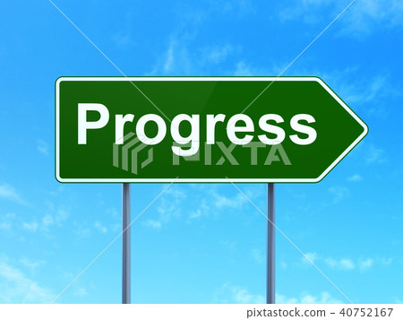 Finance concept: Progress on road sign background - Stock Illustration ...
