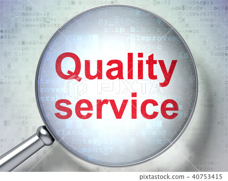 Business concept: Quality Service with optical... - Stock Illustration ...