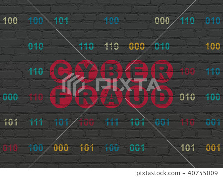 Privacy concept: Cyber Fraud on wall background - Stock Illustration ...
