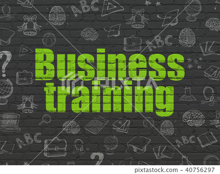 Learning concept: Business Training on wall... - Stock Illustration ...