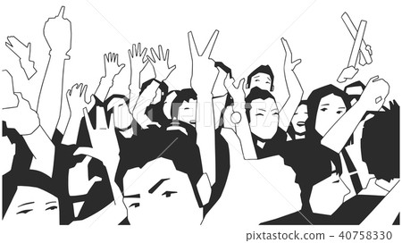 Party people line art in black and white - Stock Illustration [40758330 ...