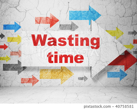 Time concept: arrow with Wasting Time on grunge... - Stock Illustration ...
