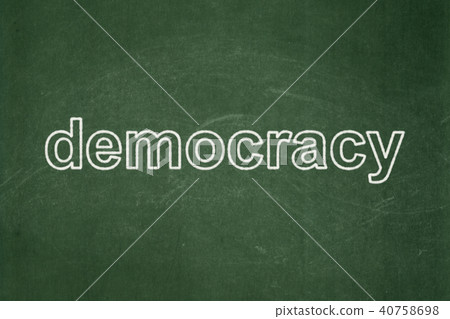 Political concept: Democracy on chalkboard... - Stock Illustration ...