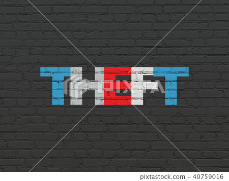 Protection concept: Theft on wall background - Stock Illustration ...