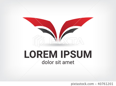 triangle wings curve logo design template - Stock Illustration ...