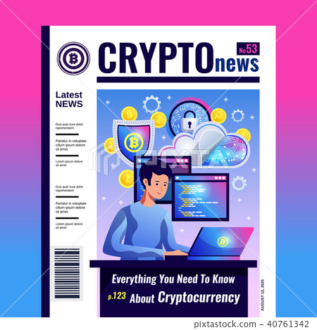 Cryptocurrency Blockchain Magazine Cover - Stock Illustration [40761342 ...