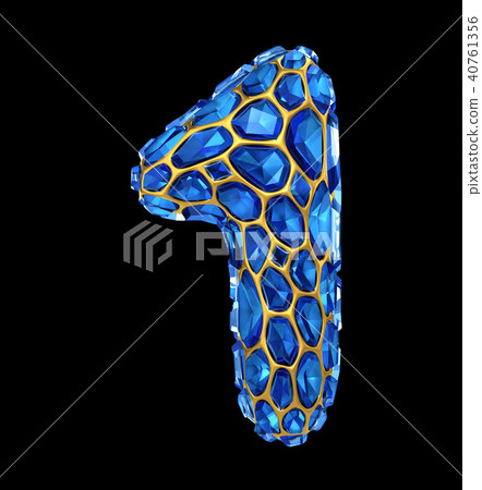 Number 1 one made of blue diamond isolated on... - Stock Illustration ...
