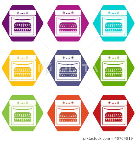 Kitchen stove icons set 9 vector - Stock Illustration [40764819] - PIXTA