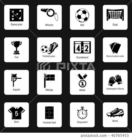 Soccer football icons set, simple style - Stock Illustration [40765453 ...