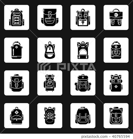 Backpack icons set, simple style - Stock Illustration [40765594] - PIXTA
