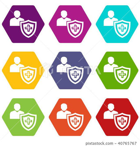 Patient protection icons set 9 vector - Stock Illustration [40765767 ...