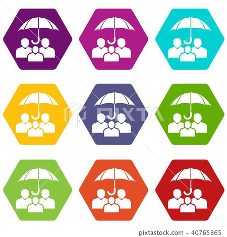 People protection icons set 9 vector - Stock Illustration [40765865 ...