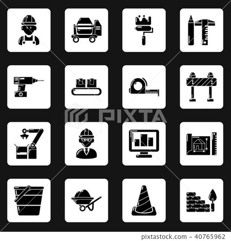 Building process icons set, simple style - Stock Illustration [40765962 ...