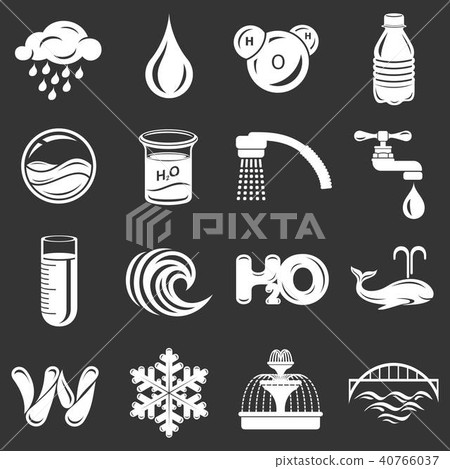 Water icons set grey vector - Stock Illustration [40766037] - PIXTA