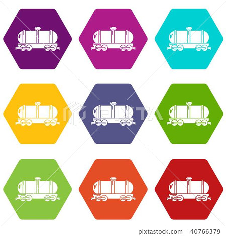 Tank car icons set 9 vector - Stock Illustration [40766379] - PIXTA