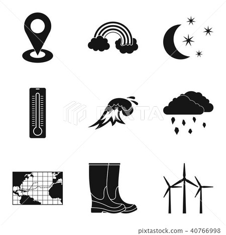 Atmospheric icons set, simple style - Stock Illustration [40766998] - PIXTA