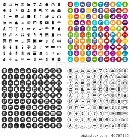 100 comfortable house icons set vector variant - Stock Illustration ...