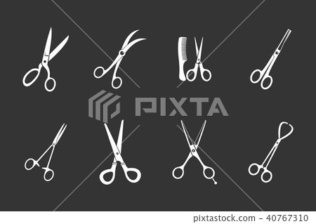 Scissors icon set grey vector - Stock Illustration [40767310] - PIXTA