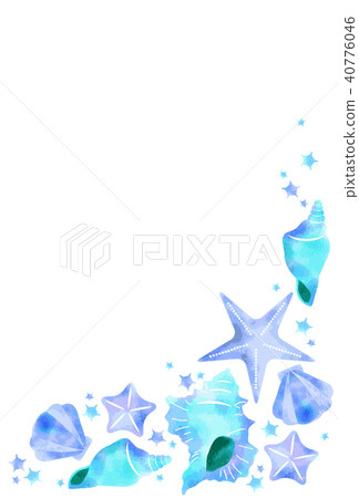 Postcard template for shellfish - Stock Illustration [40776046] - PIXTA