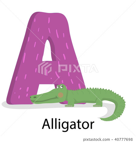 Alphabet with letter A. English zoo,wild animal - Stock Illustration ...