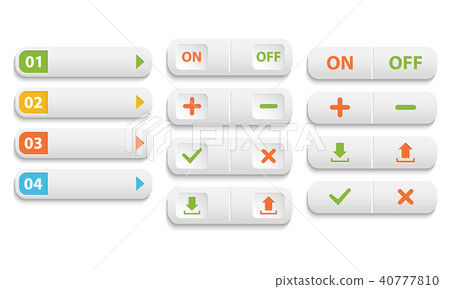 Vector realistic Matted white color Web buttons - Stock Illustration ...