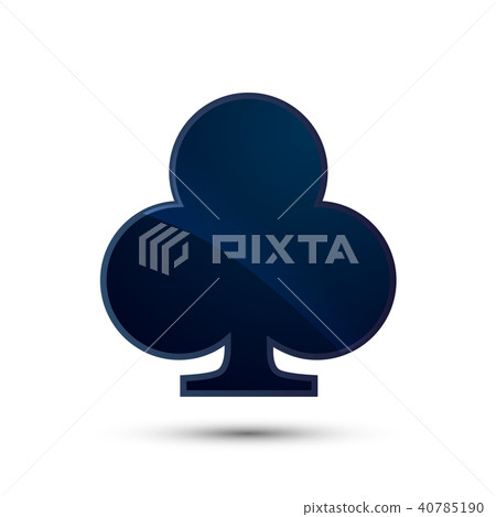 Glossy deep blue clubs card suit icon on white - Stock Illustration ...