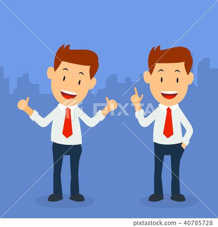Standing Businessman with different action - Stock Illustration ...