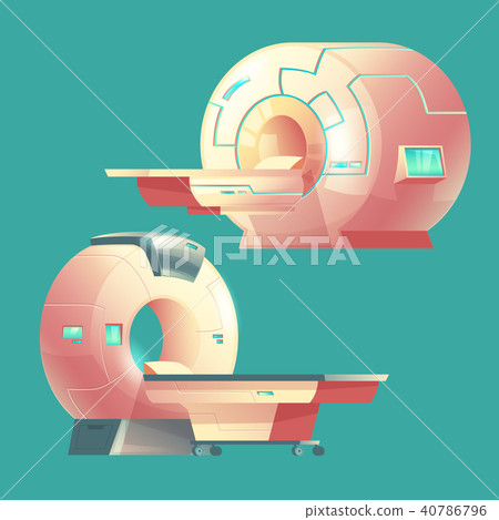 Vector cartoon MRI scanner, magnetic resonance imaging - Stock Image ...