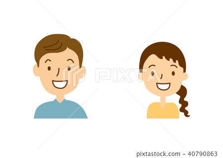 Adult 2 opening smile chest top - Stock Illustration [40790863] - PIXTA