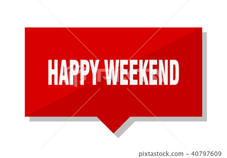 happy weekend red tag - Stock Illustration [40797609] - PIXTA
