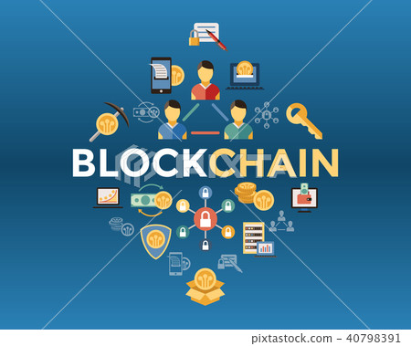 Digital vector line icons set blockchain pack - Stock Illustration ...