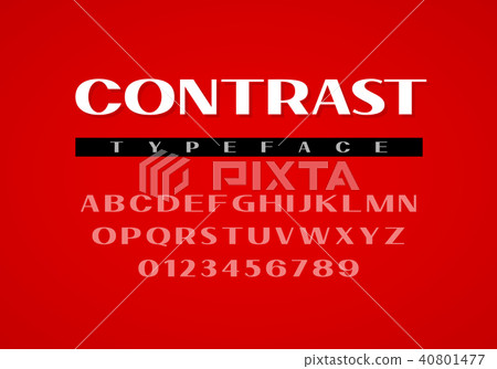 Contrast sans serif typeface. Uppercase letters... - Stock Illustration ...