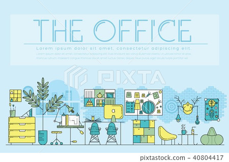Modern office interior landscape concept. - Stock Illustration ...
