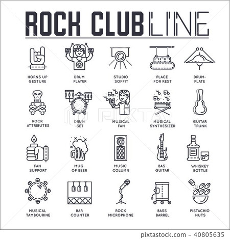 Thin line musicians playing and performing - Stock Illustration ...