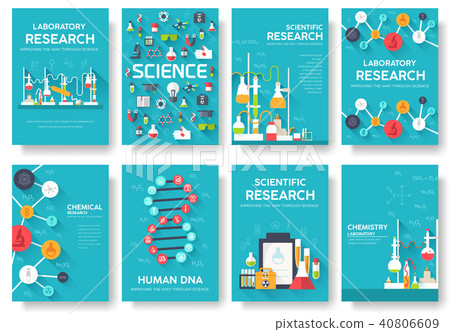 Science information cards set. laboratory template - Stock Illustration ...