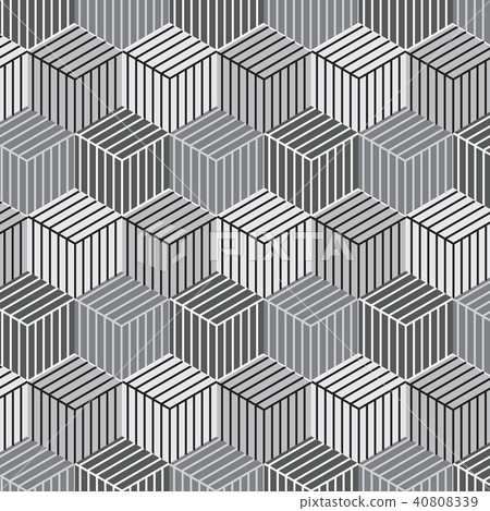 silver shade cubic line inside pattern background - Stock Illustration ...
