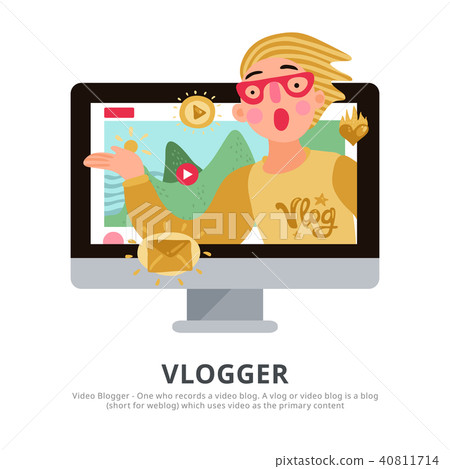 Vlogger Background Illustration - Stock Illustration [40811714] - PIXTA