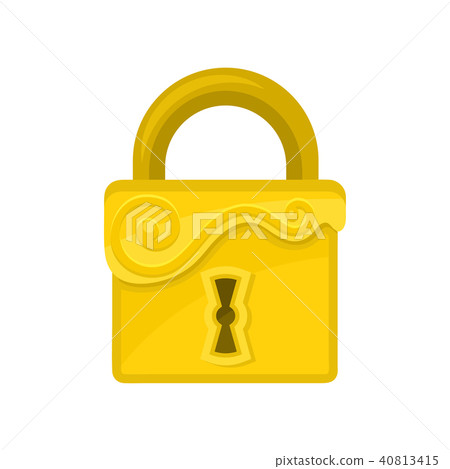 Square-shaped lock with ornamental engraving.... - Stock Illustration ...