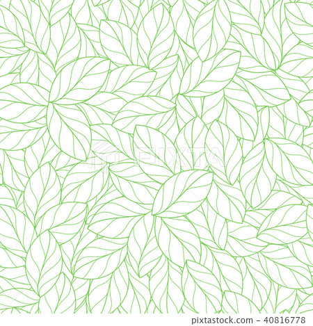 Seamless linear leaves pattern - Stock Illustration [40816778] - PIXTA