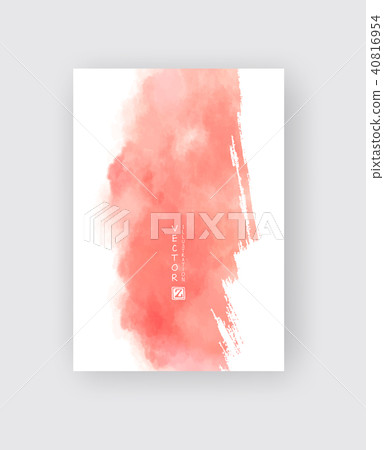 Card with vector hand drawn watercolor background. - Stock Illustration ...