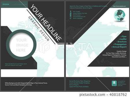 Flyer Template with World Map Background - Stock Illustration [40818762 ...
