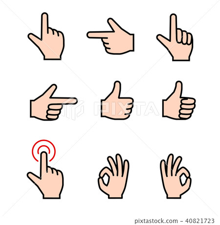 Hand sign icon set - Stock Illustration [40821723] - PIXTA