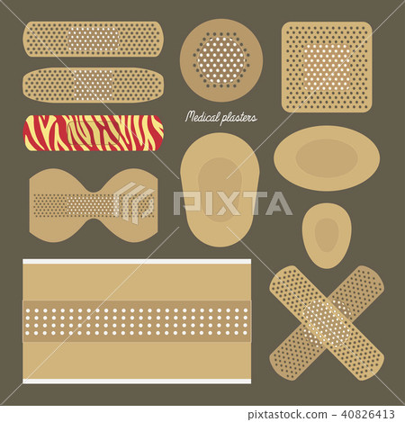 Medical plasters of various shape - Stock Illustration [40826413] - PIXTA