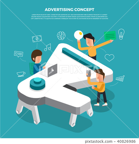 Illustration concept advertising creative agency - Stock Illustration ...