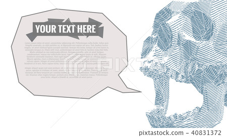 polygonal skull screaming with space for text - Stock Illustration ...