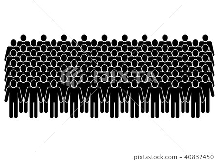 Pictogram crowd group 100 - Stock Illustration [40832450] - PIXTA