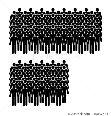 Pictogram crowd group 80 50 - Stock Illustration [40832451] - PIXTA